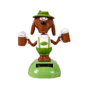 juesi solar powered dancing toy, cute dog swinging animated dancer toy car decoration bobble head toy for kids (k) (dog)