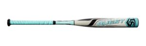 louisville slugger 2020 quest (-12) fastpitch bat, 29"/17 oz, white/teal/black