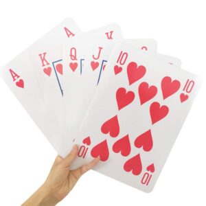 yuanhe jumbo giant playing card deck - 8x11 inch large oversized cards - super big game theme full deck - for kids, adults, casino party decorations