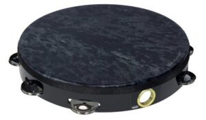 remo wild tambourine - skyndeep black, 10" double row