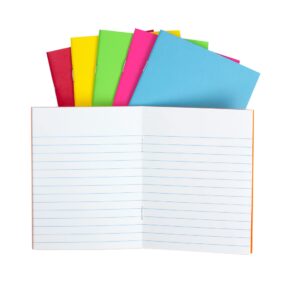 hygloss products colorful lined books - bright, vibrant covers - paperback books for journaling, writing, arts & crafts & more - fun classroom or kids activity - 6 colors - 5.5 x 8.5” - 6 books