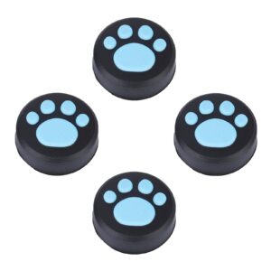 hakeeta 4 pcs replacement cute cat's paw silicone controller joystick for ps3/ps4 thumb stick joystick grips for switch pro/ps4/ps3/one/360 handle 4 colors (blue)