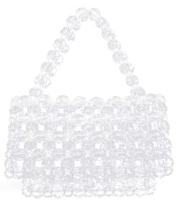 miuco women beaded bag handmade transparent acrylic handbags (polygonal transparency)