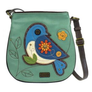 chala handbags blue bird deluxe crossbody handbag