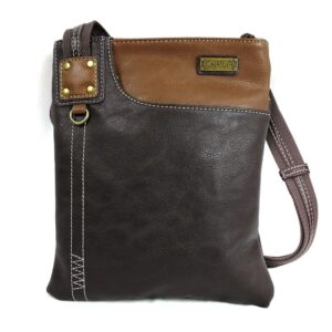 chala swing crossbody phone purse in two tone colors- (bag only) brown