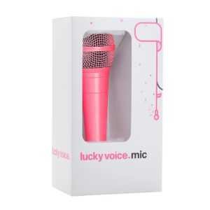 lucky voice karaoke microphone for adults & kids - rose gold - portable handheld mic for karaoke machines, pa systems, speaker amps - 5m long cable