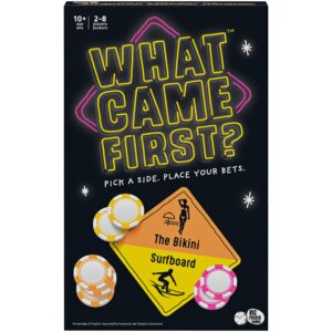 what came first, a party game about picking sides and betting big, for kids, teens, and adults