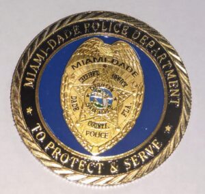 miami dade sheriff police law enforcement colorized challenge art coin