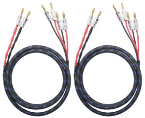 kk cable cb-2b bi-wire speaker cable (2 banana plugs - 4 banana plugs), 1pair set (total 12banana plugs), cb-2b (3m(9.84ft))