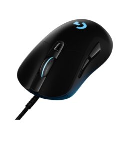 logitech g403 hero wired gaming mouse, hero 16k sensor, 16000 dpi, rgb backlit keys, adjustable weights, 6 programmable buttons, on-board memory, braided cable, pc/mac/laptop - black