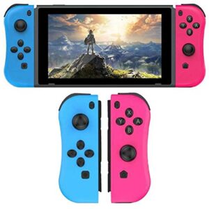 omkarsy ns switch joy pad controllers - left and right controllers compatible with nintendo switch as a joy con controller replacement - red/blue