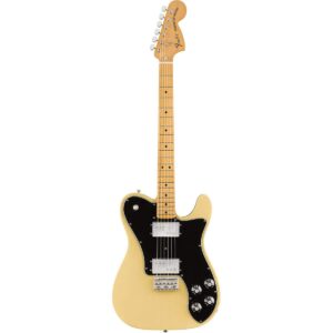 fender vintera 70s deluxe telecaster electric guitar, with 2-year warranty, vintage blonde, maple fingerboard