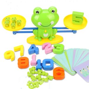 miyou stem math toy educational balance game and counting frog set for school kids years 3 4 5 6 7