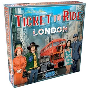 ticket to ride london board game - train route-building strategy game, fun family game for kids & adults, ages 8+, 2-4 players, 10-15 minute playtime, made by days of wonder