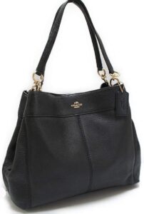 coach lexy refined natural pebble leather shoulder bag light gold/black