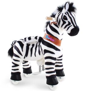 ponycycle official 2019 new u series ride on horse toy plush walking animal zebra size 3 for age 3-5 ux368