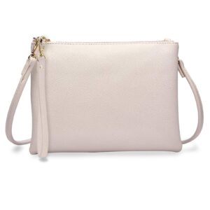 amelie galanti womens small crossbody strap handbag bag,soft leather fabric delicate durable fashion design (cream)