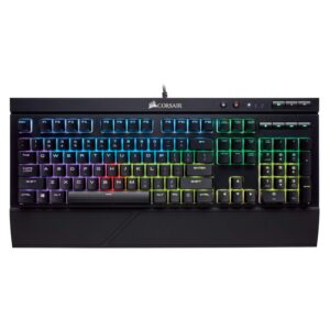 corsair - k68 rgb mechanical gaming keyboard rgb backlit cherry mx red switch - black (renewed)