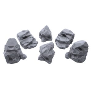 endertoys stone boulder bundle, terrain scenery for tabletop 28mm miniatures wargame, 3d printed and paintable