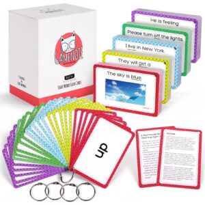 gamenote sight words kids educational flash cards with pictures & sentences - 220 dolch big word games for toddlers, aged 3-9 preschool learning activities(pre k), kindergarten, 1st, 2nd, 3rd grade