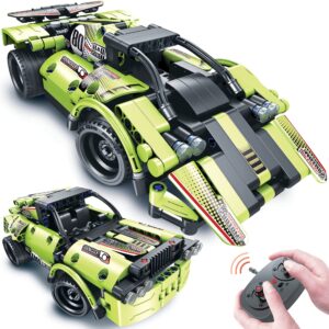 remote control car building toys for age 8-13 fun stem toys for kids 2 in 1 model car kit to build educational engineering building blocks set birthday gift for 7 8 9 10+ year old boys