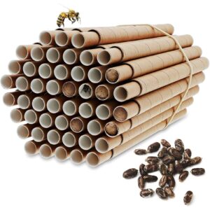 bright creations mason bee nesting tubes refills (8mm & 10mm, 100 pack, 50 each)