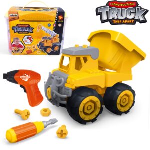 take-apart dump truck toy stem construction vehicle toy for boys with tools ideal gift for 3-5 year old toddlers kids who loves building and trucks