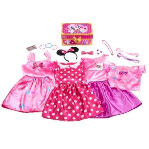 disney junior minnie mouse bowdazzling dress up trunk set, officially licensed kids toys for ages 3 up by just play