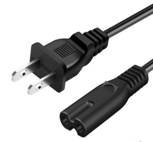 2prong 18 awg power cable cord compatible sony playstation 2 (ps2) 3 (ps3) 4 (ps4) slim edition game console - ul listed ac wall power cable cord plug