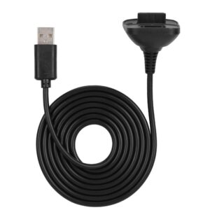 2 in 1 usb fast charging cable for microsoft xbox 360 controller, charger cord for xbox 360 game controller, 1.5m/4.92ft(black)