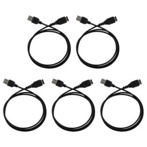 harper grove usb power cord charger cable 3ft 5 pack, for nintendo ds gameboy gameboy advance gameboy advance sp gba sp (black)