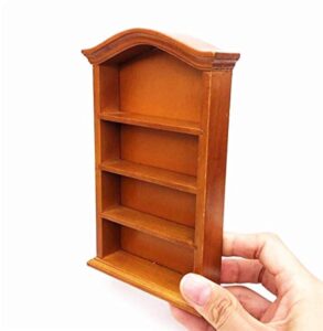 eatingbiting adult scene 1:12 handmade dollhouse miniature furniture wooden bookcase wood shelf cabinet mini wooden pretend play four floors bookshelf toy dollhouse furniture accessory doll house deco