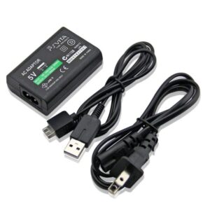 wiresmith ac power adapter charger and data sync cable for sony ps vita 1000