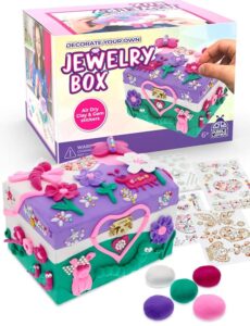 purple ladybug design your own jewelry box craft kit - diy jewelry box for girls 8-12, & fun girls arts & crafts age 6-8 & up - great birthday & valentines easter gifts for girls 8-10 years old