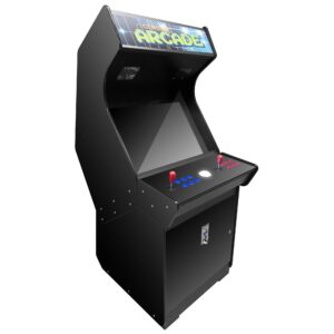 creative arcades full size stand-up commercial grade arcade machines | 2 player | 3500 games | 32" lcd screen | 2 sanwa joysticks | trackball | 2 stools included | 3 year warranty