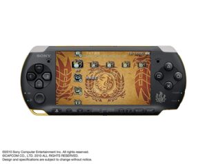 sony psp slim 3000 series handheld gaming console with 2 batteries (monster hunter)(renewed)