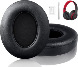 f feych beats studio replacement earpads for beats studio 3 &beats studio 2 (b0500/ b0501) 2 pieces noise isolation comfortable memory foam ear cushions (black)