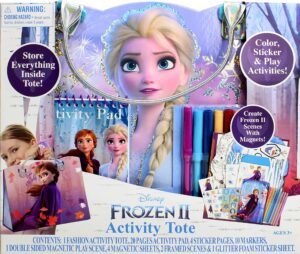 tara toys frozen 2 enchanted activity tote - ultimate princess adventure bag with coloring books, stickers, and craft supplies, travel-friendly holiday gift for little and imaginative artists, ages 3+