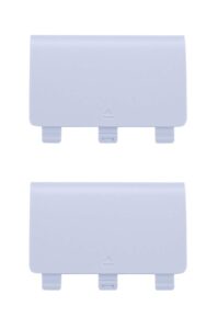 2x battery cover door for xbox one controller, battery back shell repair part compatible with xbox one, one s, one x wireless controller (white)