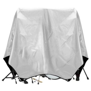 drum set dust cover, pvc coating drum cover, drum accessories, electric drum kit cover with sewn-in weighted corners, for waterproof, anti uv-rays protects from sun (78"x 98", black) (black)