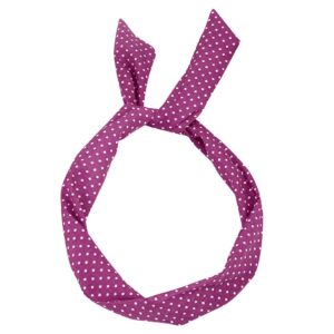 hysgm women fashion twisted wire headbands polka dot printed hair wrap band for girls (hot pink)