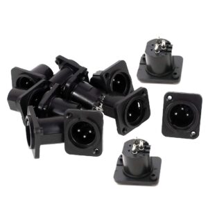 bnafes xlr male audio speaker panel socket microphone adapter straight terminal panel mounted connector 12 pcs