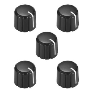 uxcell 5pcs potentiometer control knobs for electric guitar acrylic volume tone knobs black d type 4x6mm