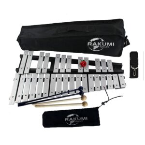 professional glockenspiel 30 notes foldable aluminum bars children educational percussion musical instrument with mallet and carrying bag