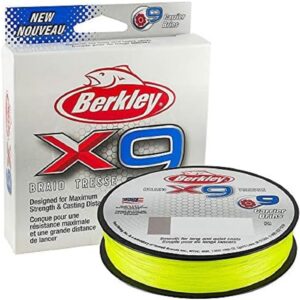 berkley jordan lee x9 braid superline, flame green, 40-pound break strength, 2188yd fishing line, suitable for freshwater and saltwater environments