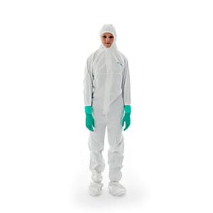 ansell s-bdfc-m bioclean coverall with hood & integrated boot, anti-static, white, sterile, m (pack of 20)