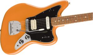 fender player jaguar electric guitar, with 2-year warranty, capri orange, pau ferro fingerboard