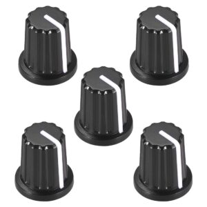 uxcell 5pcs, 6mm d type potentiometer control knobs for electric guitar acrylic volume tone knobs black, white