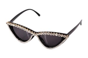 testudineus vintage cat eye diamond crystal sunglasses for women oversized plastic frame