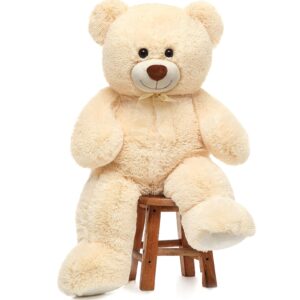 morismos giant teddy bear stuffed animal 3 ft,36 in large teddy bear,big teddy bear for baby shower decor,soft stuffed bear plush toy for kid birthday christmas girlfriend valentines gift,beige/cream